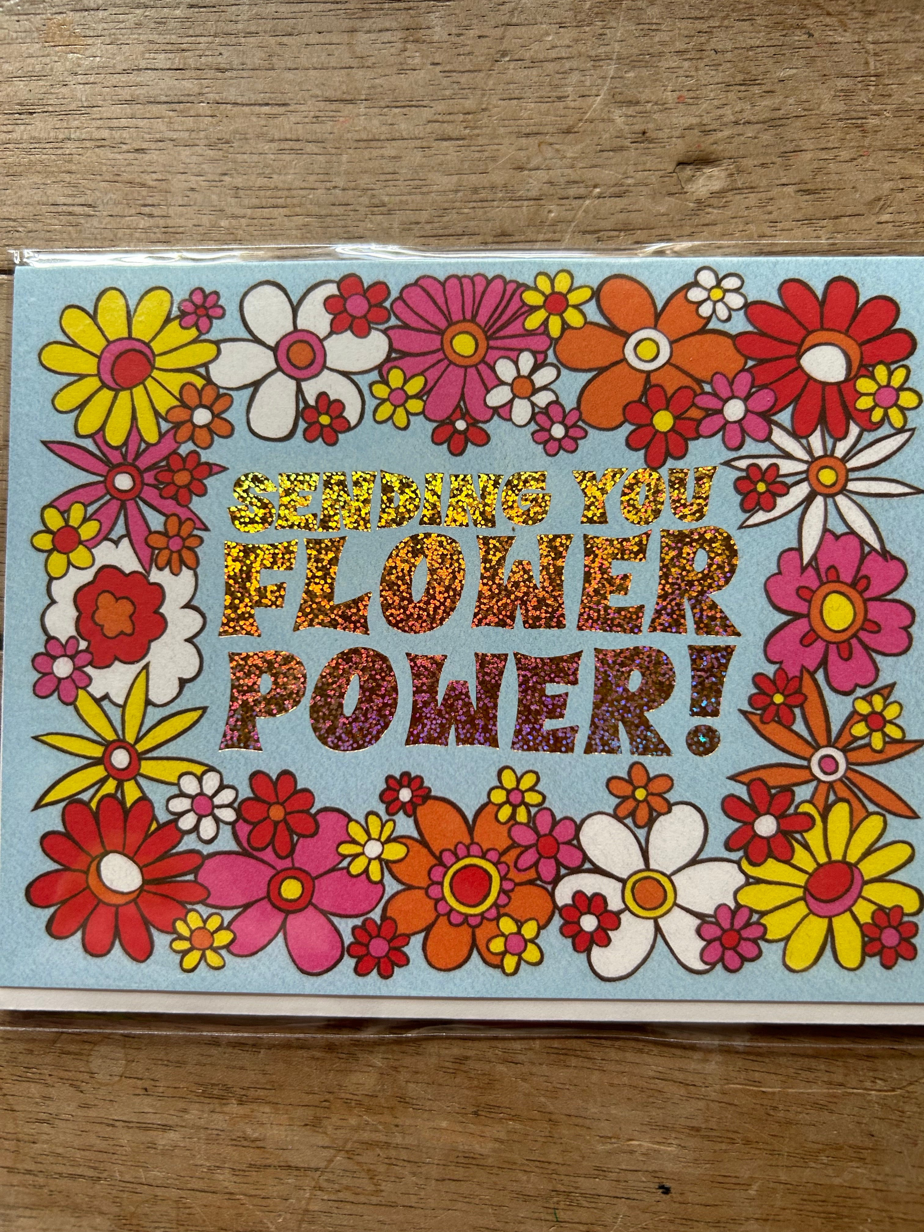 Sending you Flower Power Karte – papierundstoffe